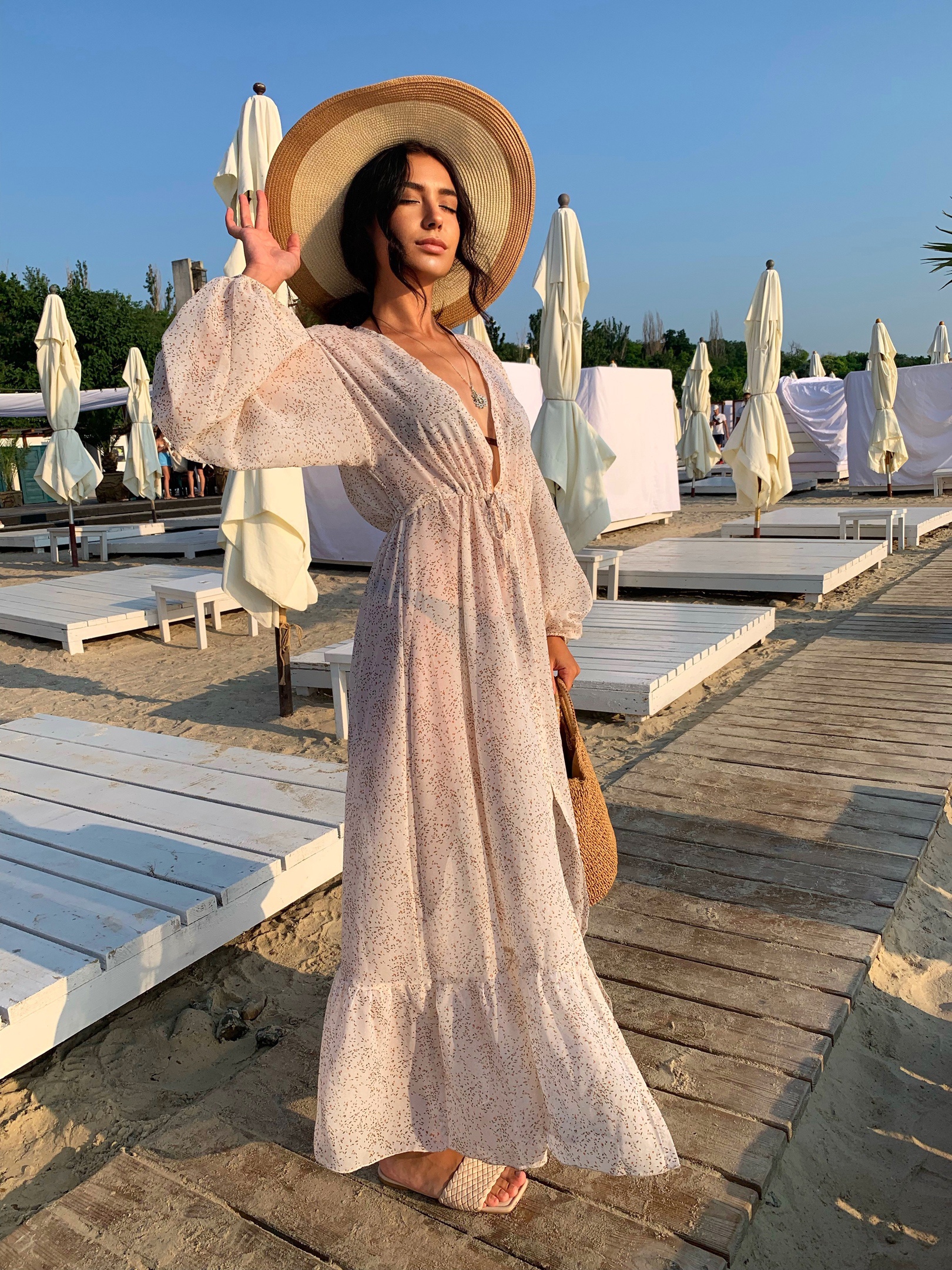 Купити парео довге з візерунком із шифону с41562 в Україні на Optov.com